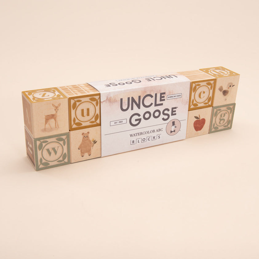 Watercolor ABC Blocks | Uncle Goose Toys