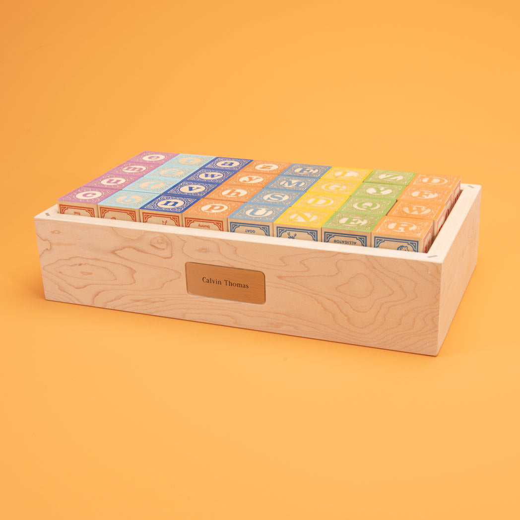 Uncle Goose Legacy ABC Blocks with Maple Box
