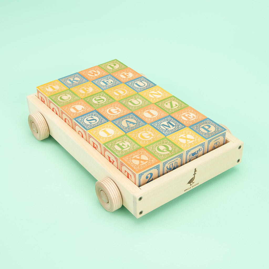 Uncle Goose Classic ABC Blocks with Wagon